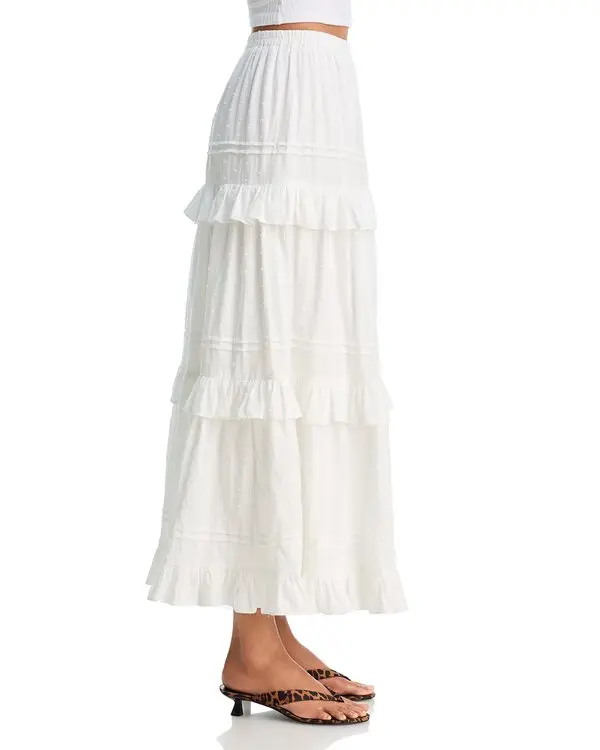 Aqua Swiss Dot Maxi Skirt