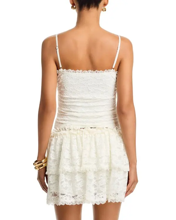 Aqua Lace Ruffle Tank