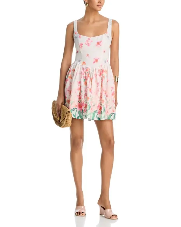 Aqua Floral Mini Dress