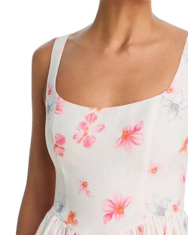 Aqua Floral Mini Dress