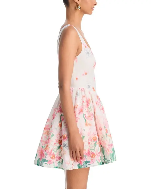 Aqua Floral Mini Dress