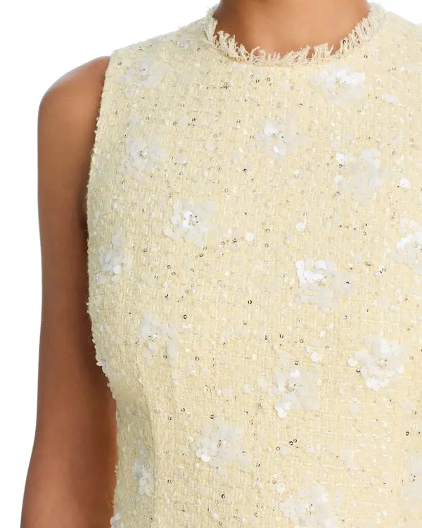 Aqua Embellished Tweed Dress