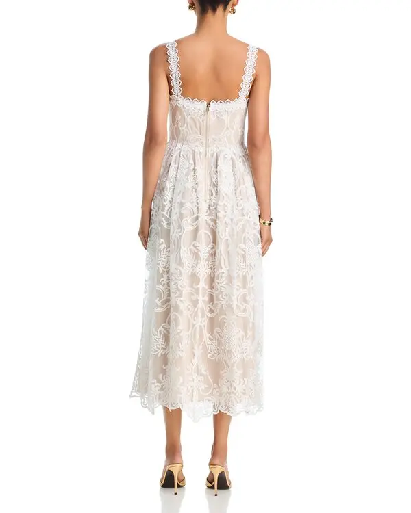 Aqua Lace Midi Dress