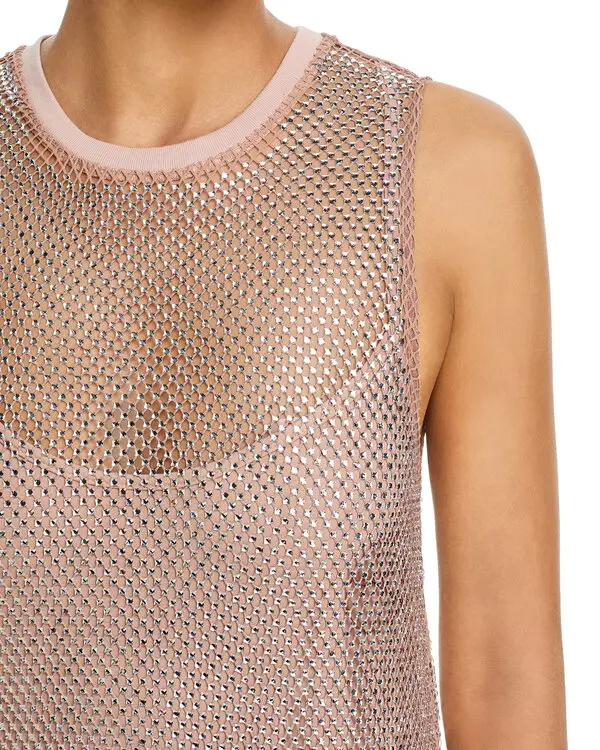 Aqua Crystal Mesh Midi Dress