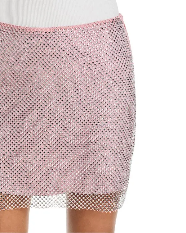 Aqua Crystal Mesh Miniskirt