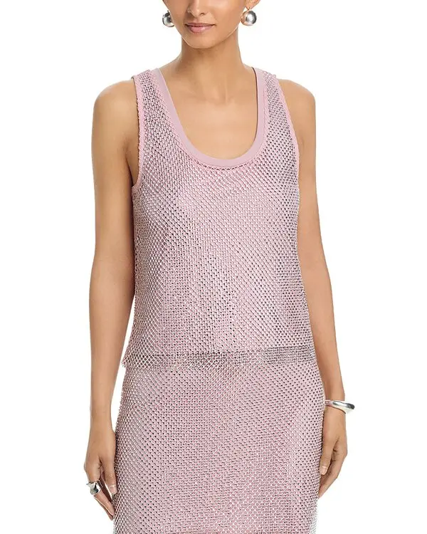 Aqua Crystal Mesh Top