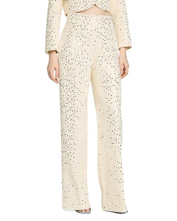 Sandro Straight Leg Trousers - Ecru