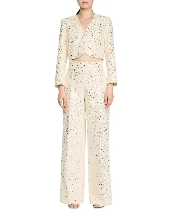 Sandro Straight Leg Trousers - Ecru