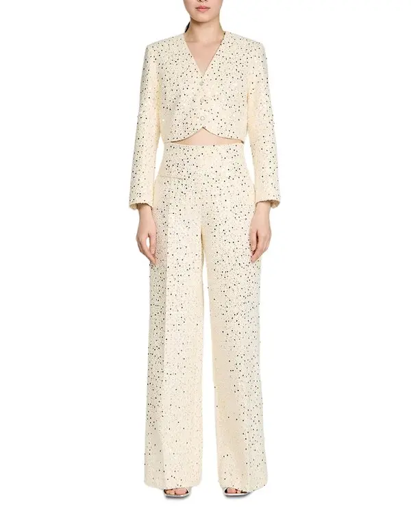 Sandro Straight Leg Trousers - Ecru