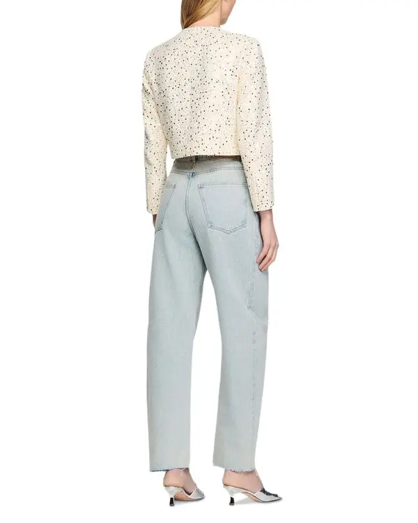 Sandro Geometric Sequin Jacket - Ecru