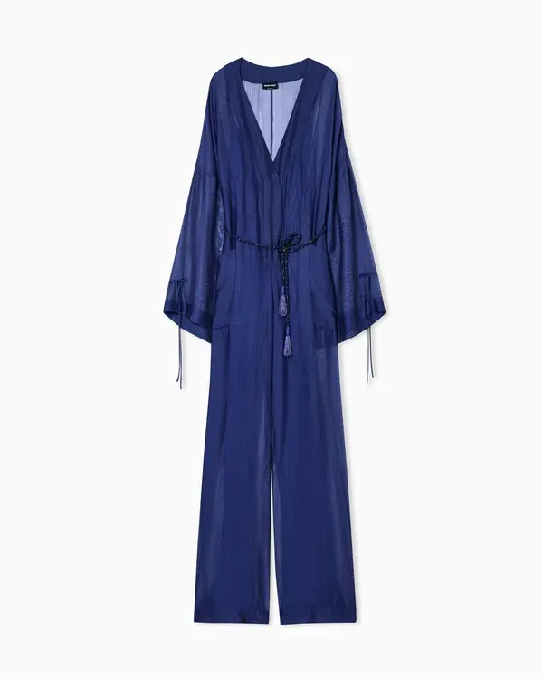 Giorgio Armani Viscose And Silk Gauze Jumpsuit - Patterned