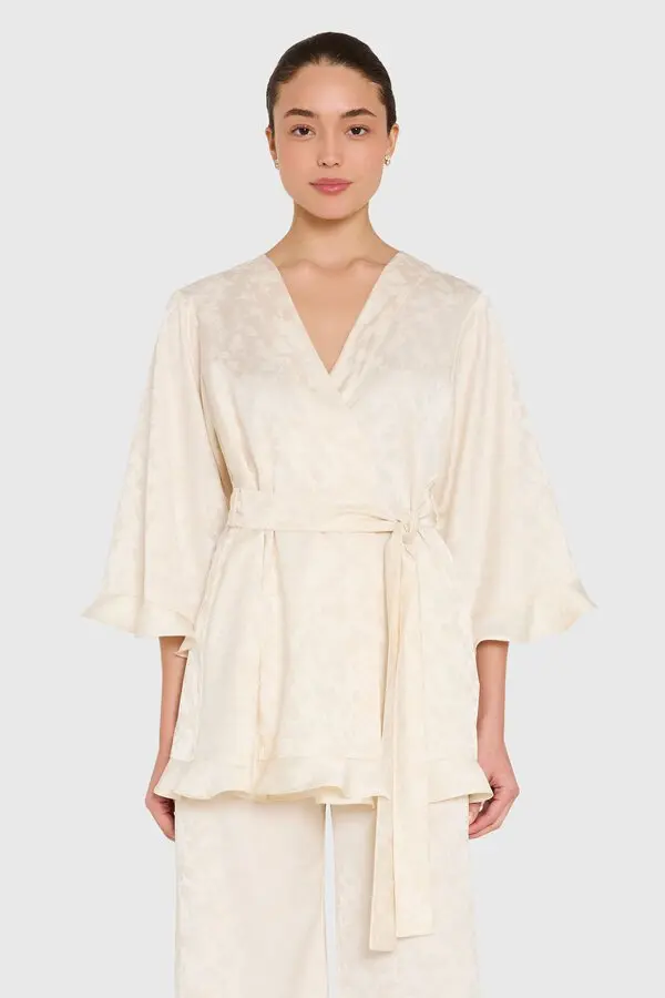 Amanda Uprichard Fantasy Robe - Eggshell