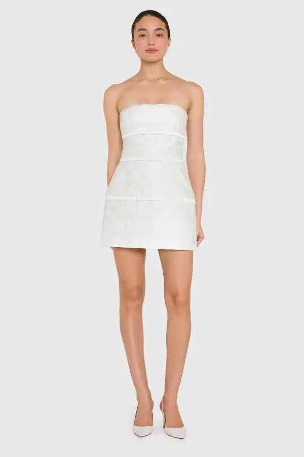 Amanda Uprichard Hadleigh Strapless Skort Romper - White