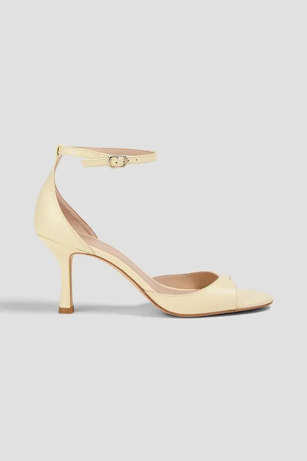 STUART WEITZMAN Isla 75 Leather Sandals - Cream