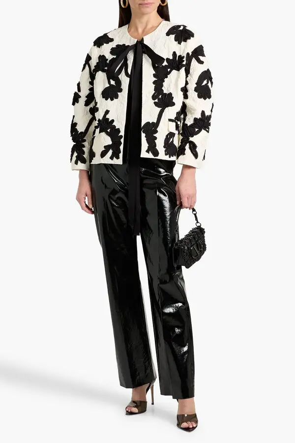Erdem Appliquéd Cloqué-jacquard Jacket