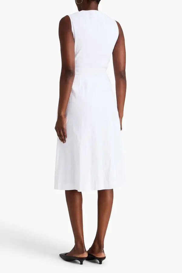 Theory Linen-blend Midi Wrap Dress