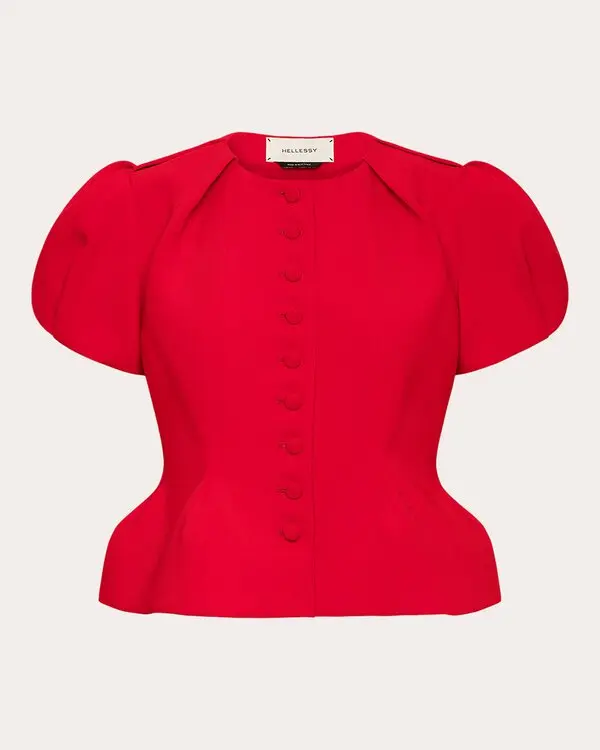 Hellessy Nelly Crepe Peplum Jacket Top