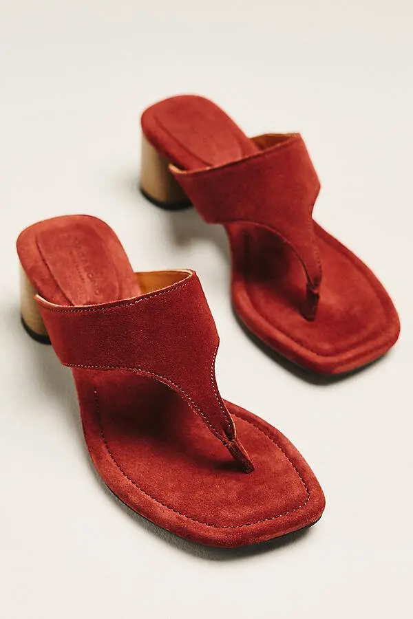 VAGABOND SHOEMAKERS Evie Block Heel Flip-flop Sandals - Rust