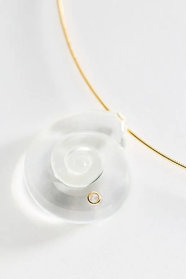 Anthropologie Clear Crystal Collar Necklace - Shell Clear