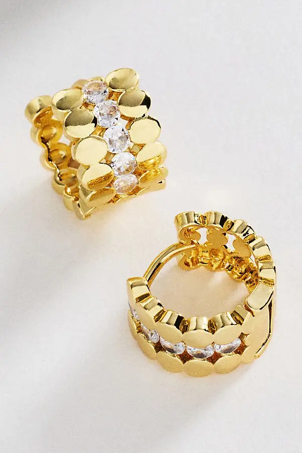 BRACHA Nora Hoop Earrings With Cubic Zirconia - Gold