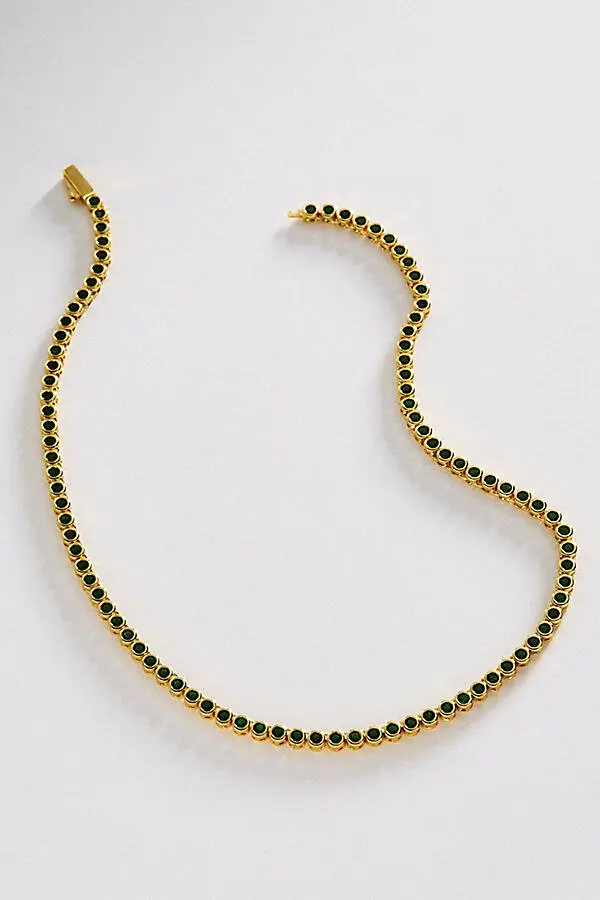 BRACHA Mali Tennis Necklace - Emerald Green