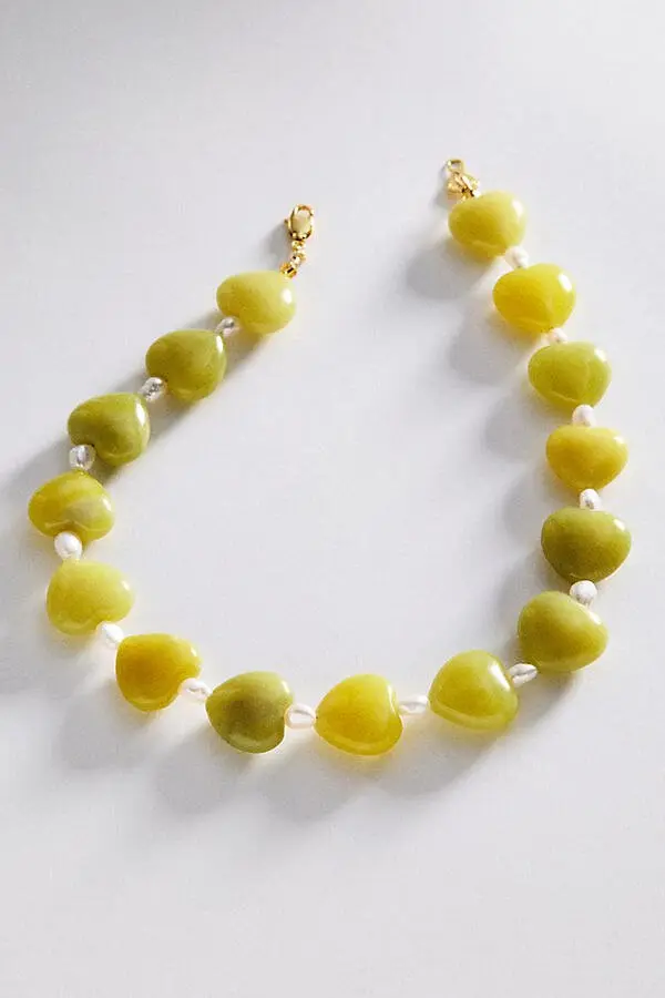 BRACHA Murphy Heart Necklace - Light Green