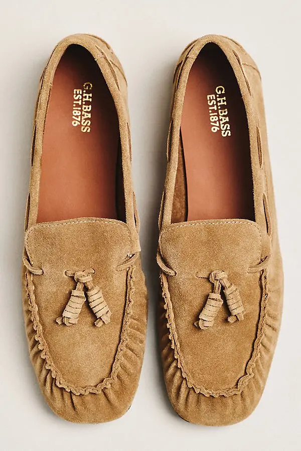 G.H.BASS Astrid Loafers - Hazelnut Leather Suede