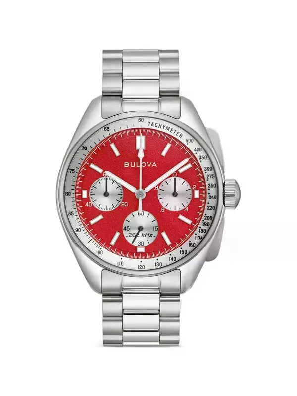 Bulova Lunar Pilot 43.5mm Chronograph Watch - Red