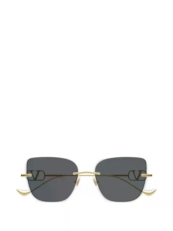 Valentino Garavani Rimless Square Frame Sunglasses - Gold