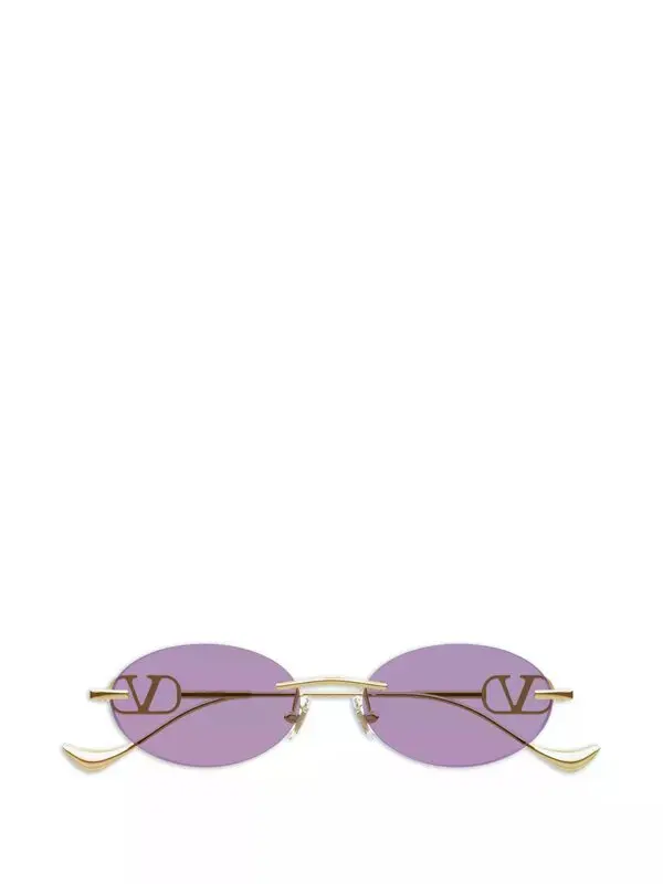 Valentino Garavani Vlogo Oval-frame Sunglasses - Gold
