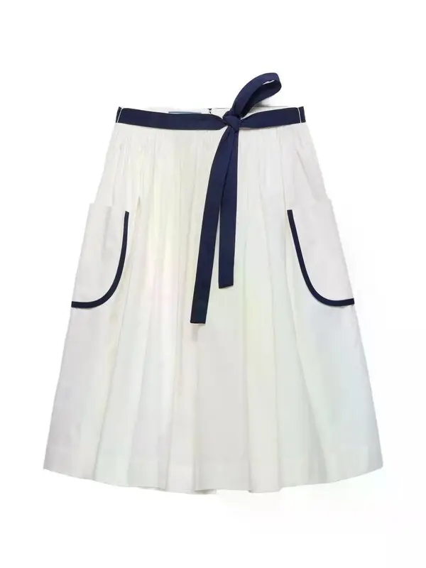 Prada Slubbed Toile Skirt - White