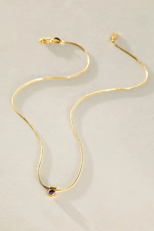 SET & STONES Ellie Birthstone Necklace - Feb
