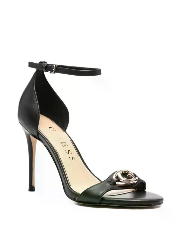 Guess Logo-plaque Leather Stiletto Sandals