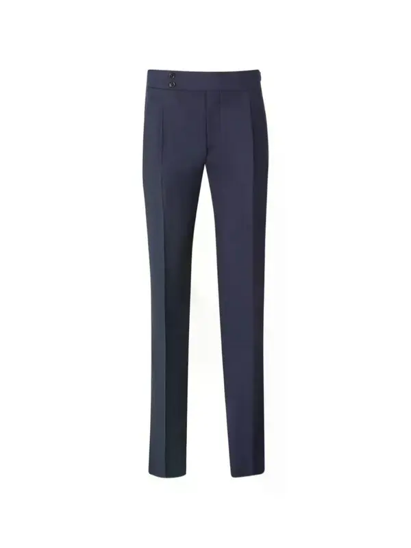 Scabal Pleated Side-adjuster Trousers - Blue
