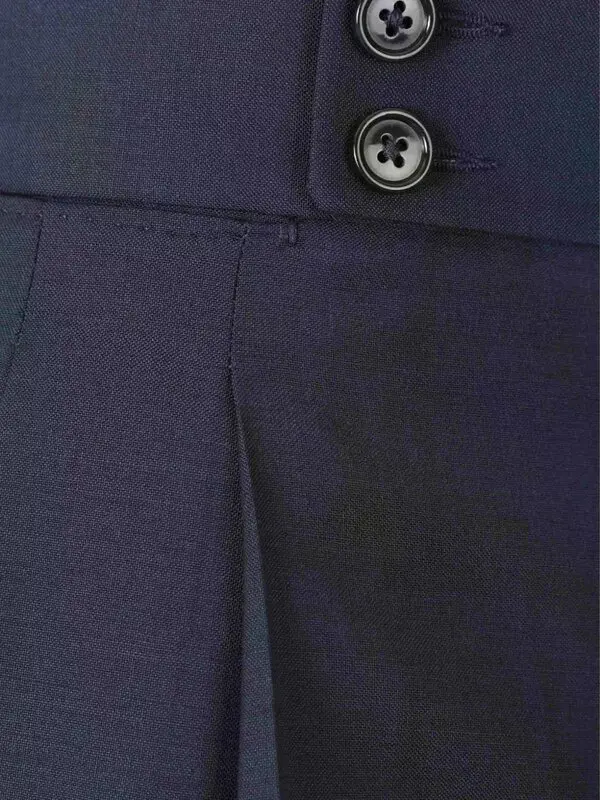 Scabal Pleated Side-adjuster Trousers - Blue