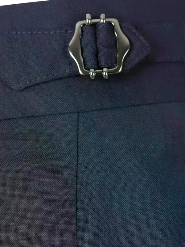 Scabal Pleated Side-adjuster Trousers - Blue