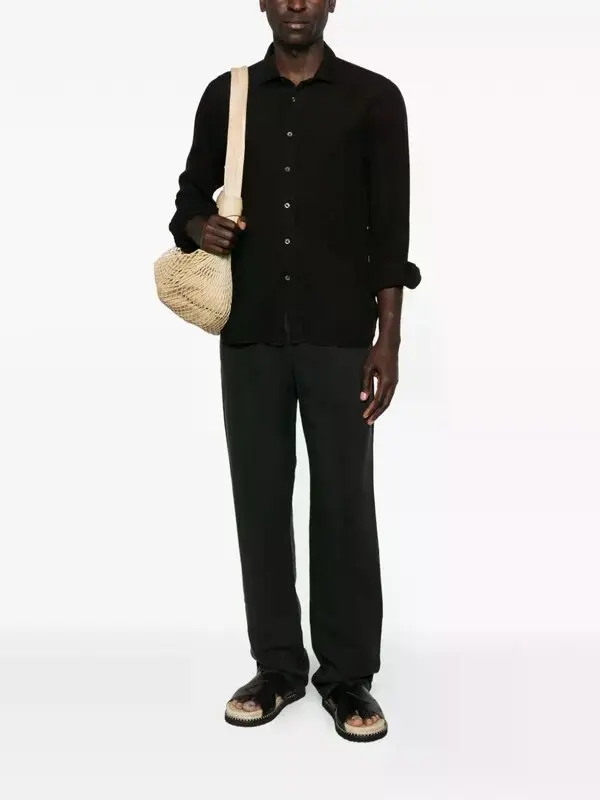 120% Lino Long-sleeve Button-up Shirt