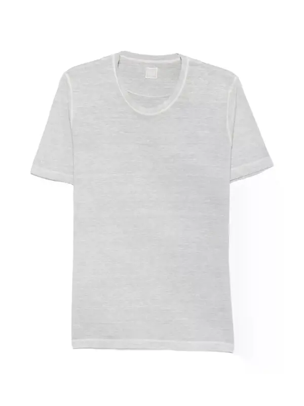 120% Lino Round-neck Short-sleeve T-shirt - Grey