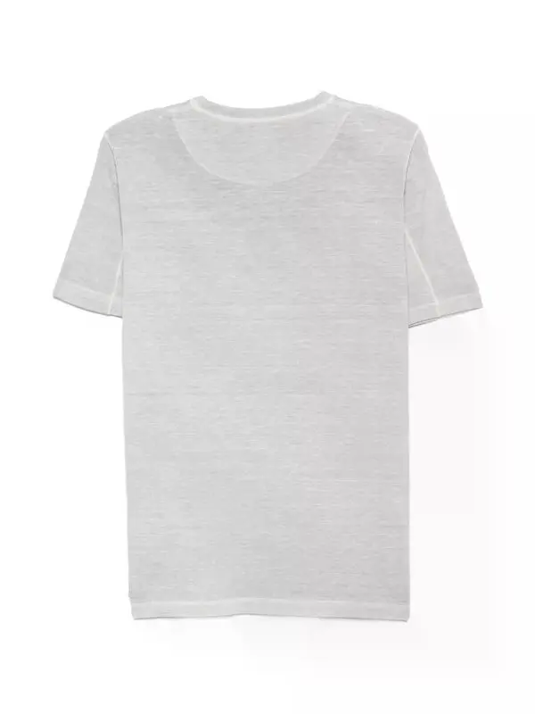 120% Lino Round-neck Short-sleeve T-shirt - Grey