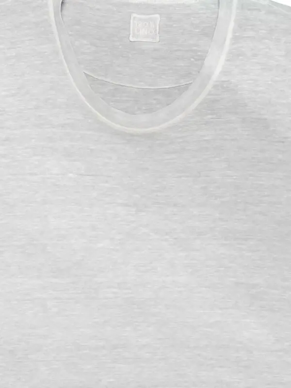 120% Lino Round-neck Short-sleeve T-shirt - Grey