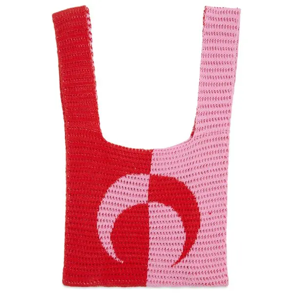MARINE SERRE Crochet Knit Tote Bag