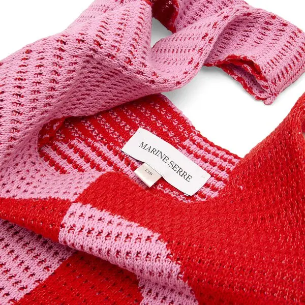 MARINE SERRE Crochet Knit Tote Bag
