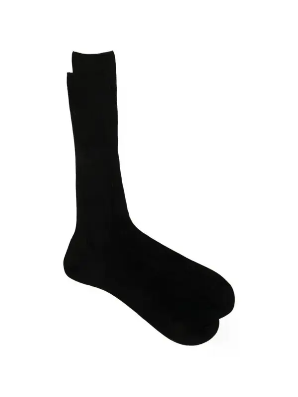 Zegna Ribbed-knit Socks - Black