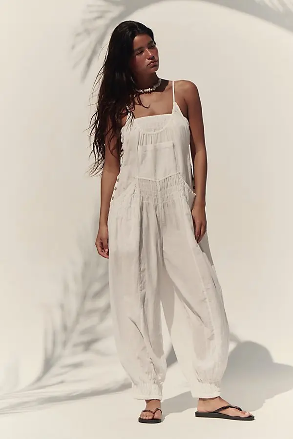 Free People Ani Overall Set - Clean Ivory