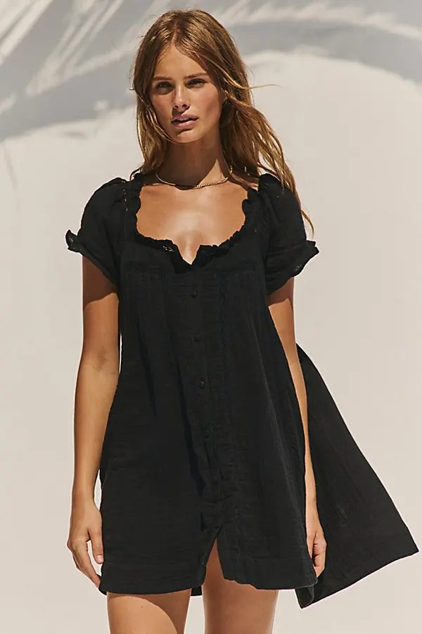 Free People Tilly Mini Dress - Black