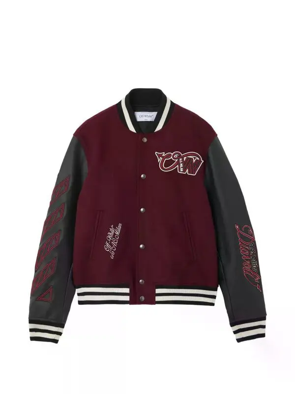 Off-White X Ac Milan Patch-detail Bomber Jacket