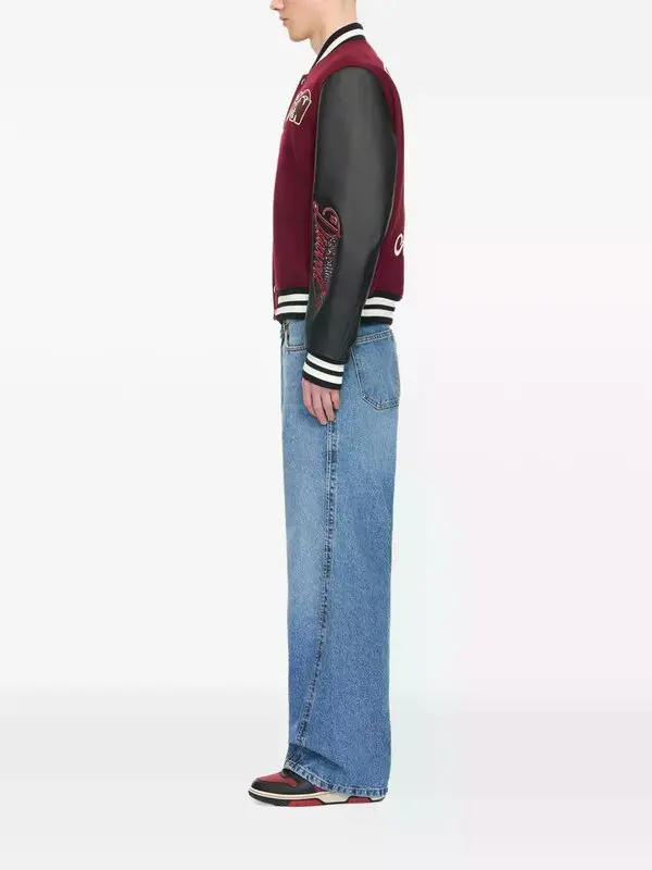 Off-White X Ac Milan Patch-detail Bomber Jacket