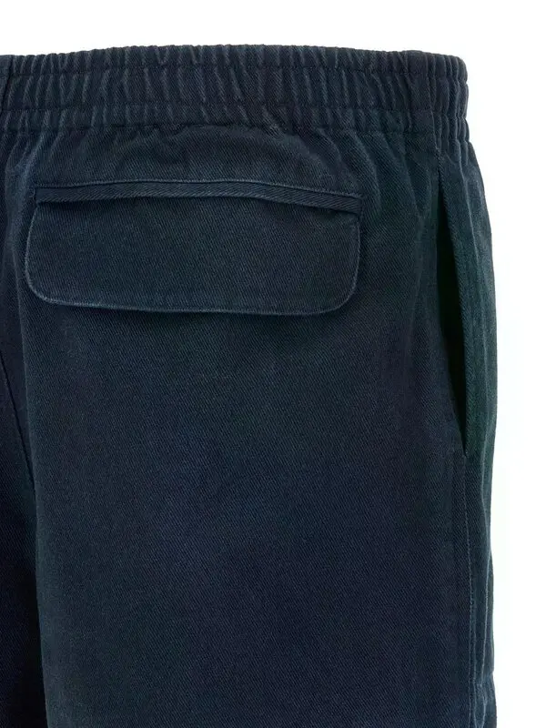 FOUND Floral-embroidered Cotton Shorts - Blue