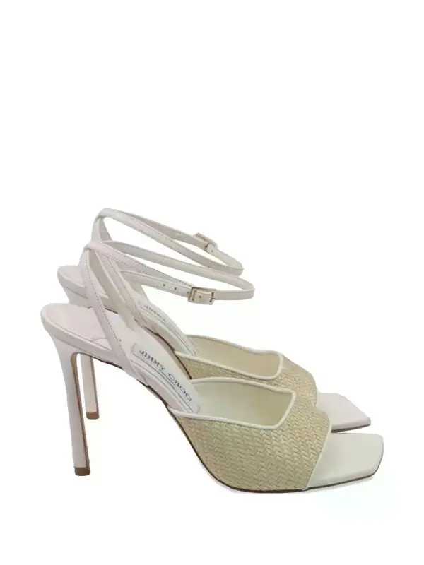 JIMMY CHOO Woven Ankle Strap Sandals