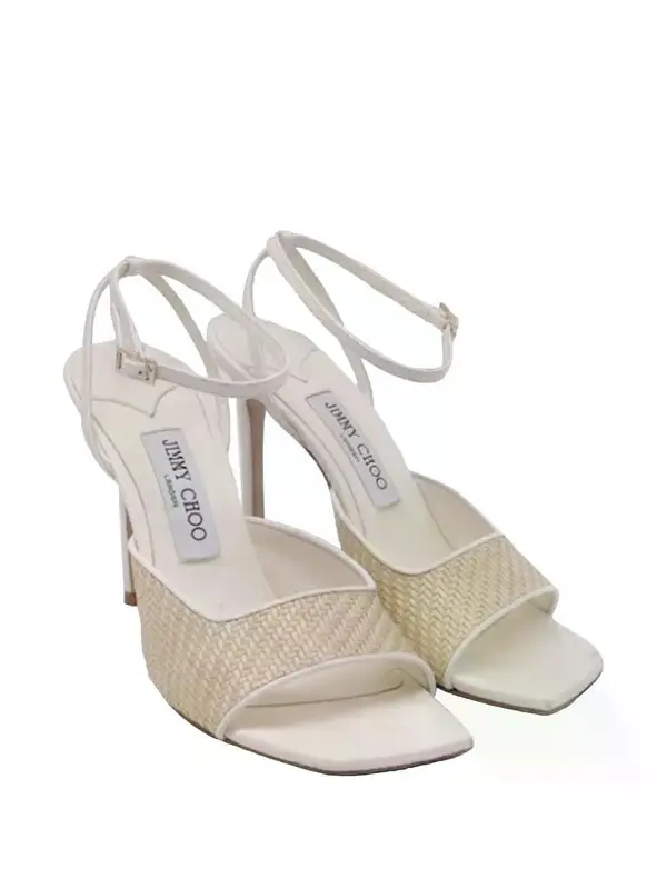 JIMMY CHOO Woven Ankle Strap Sandals